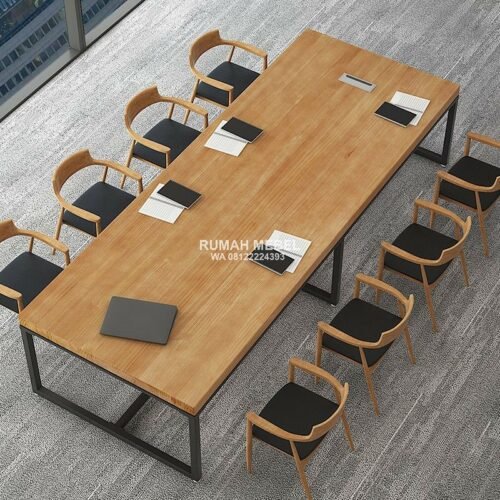 Meja Rapat Minimalis Idustrial 8 Kursi | Rumah Mebel