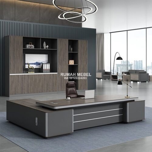 Meja Kantor Eksekutif L Shape Minimalis | Rumah Mebel